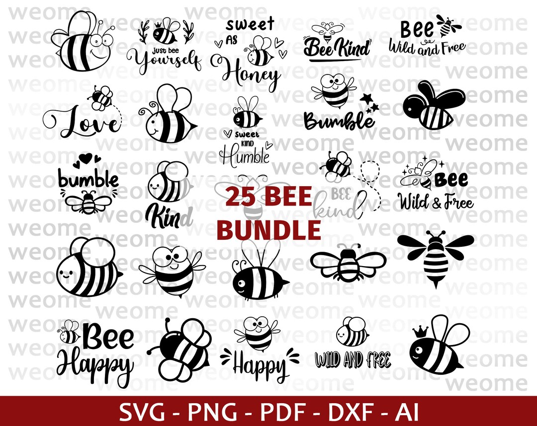 Bee Svg Bundle Download File for Cricut, Laser Cut and Print ...