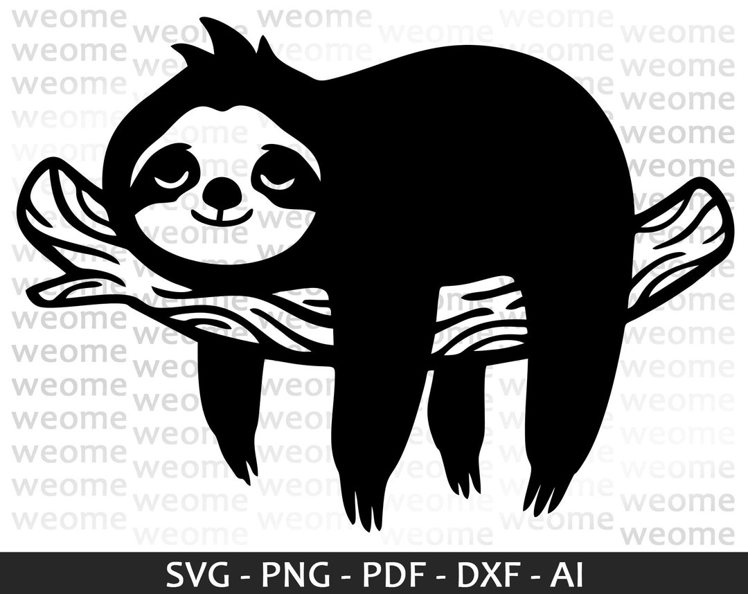 Sloth Svg Download File for Cricut, Laser Cut and Print, Commercial Use ...