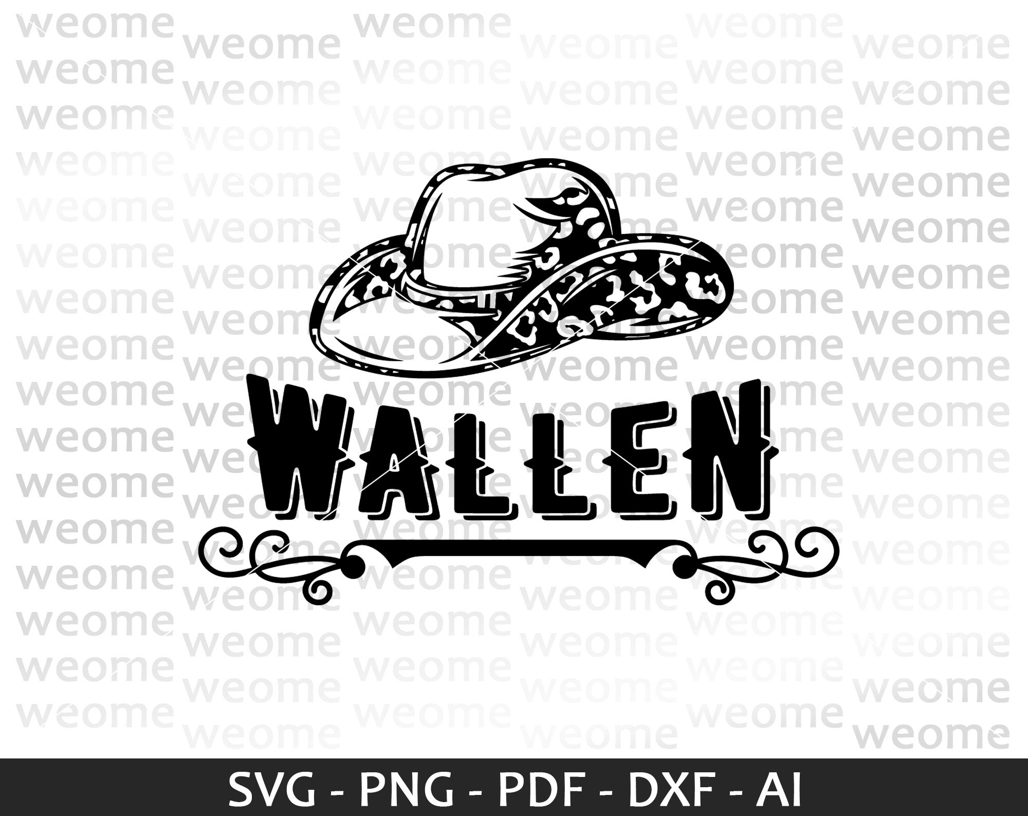 Wallen Svg Download File for Cricut, Laser Cut and Print, Commercial ...