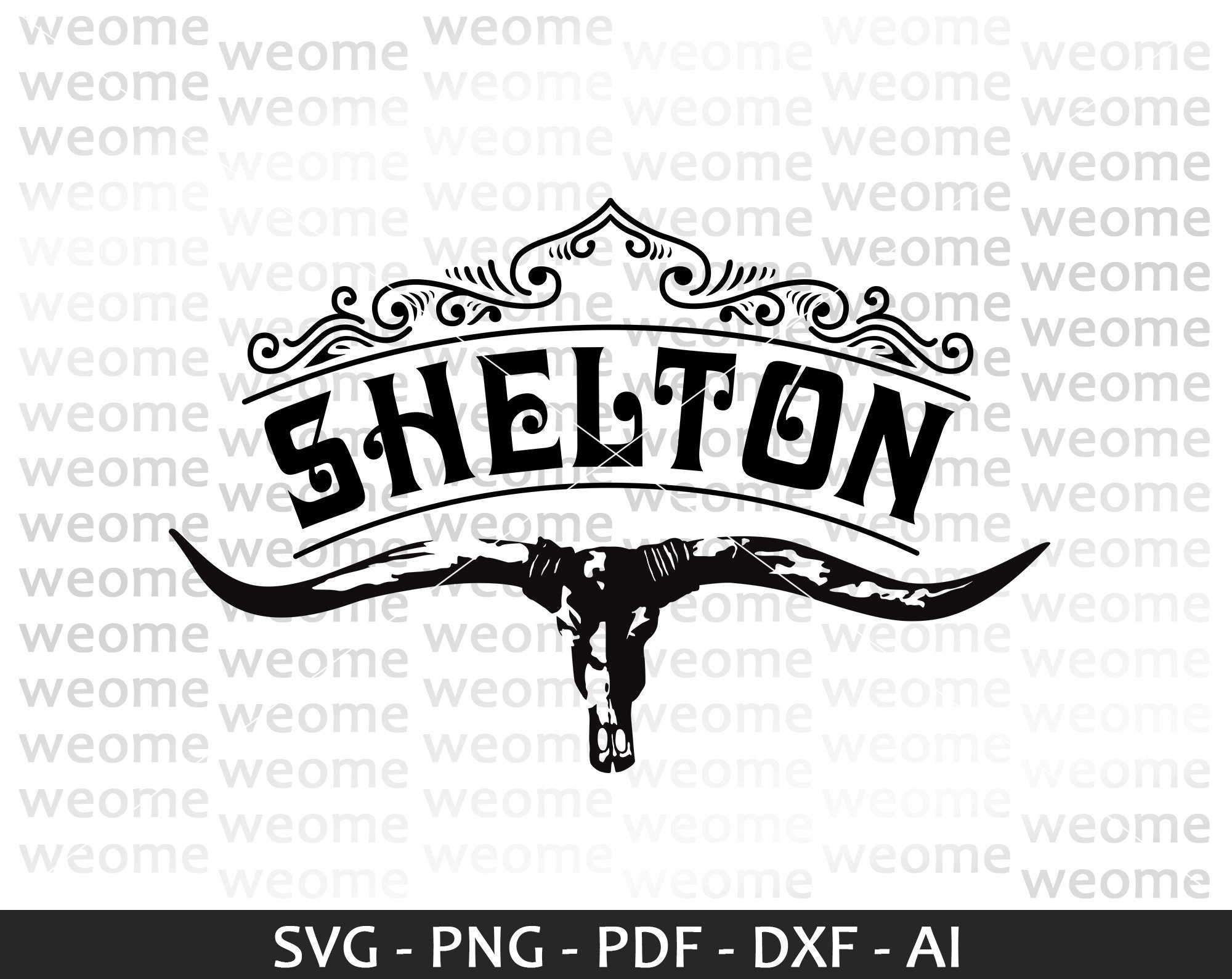 Shelton Svg Download File for Cricut, Laser Cut and Print, Commercial ...