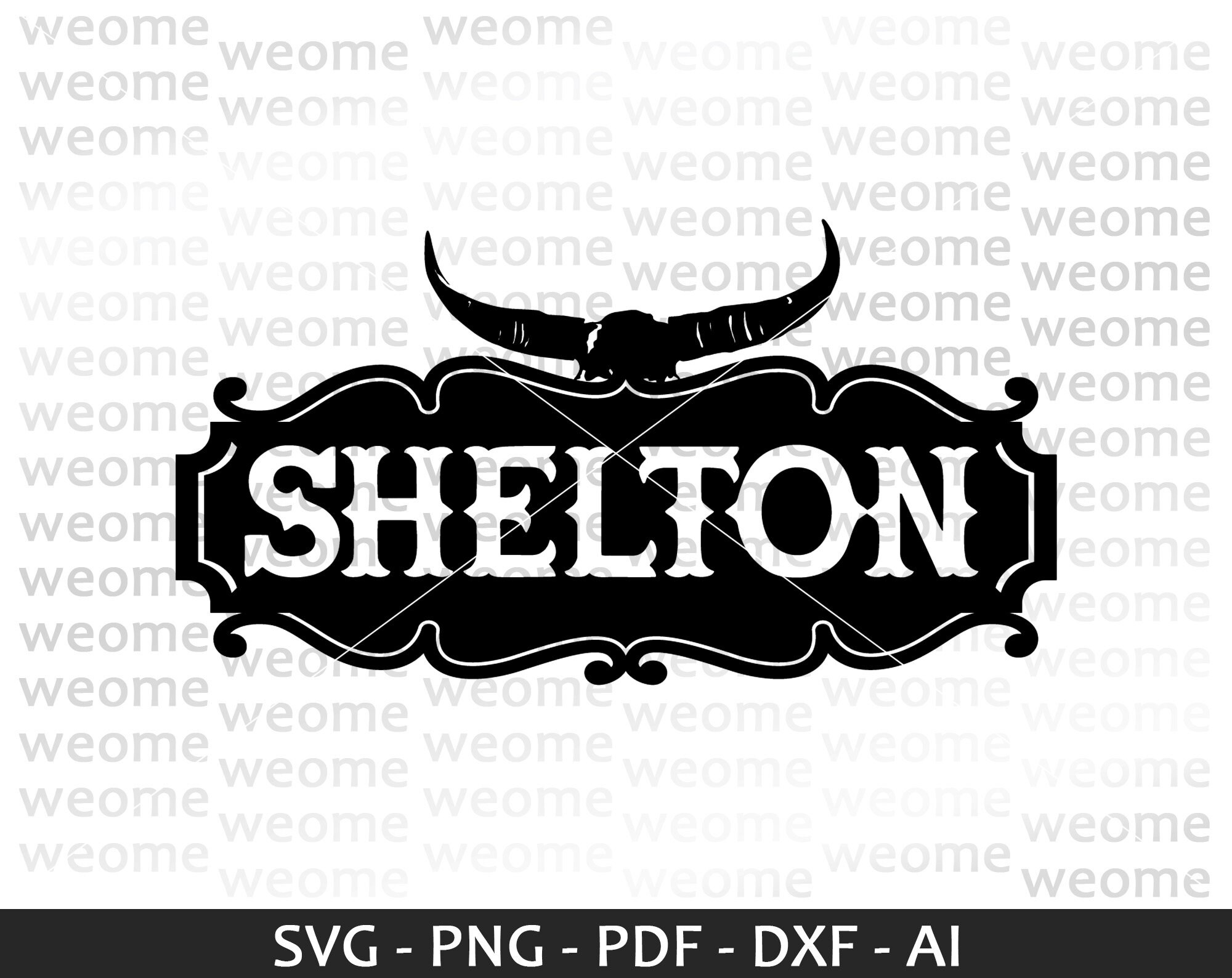 Shelton Svg Download File for Cricut, Laser Cut and Print, Commercial ...