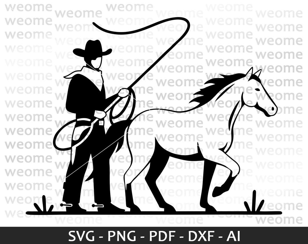 Cowboy and Horse Svg Download File for Cricut, Laser Cut and Print ...