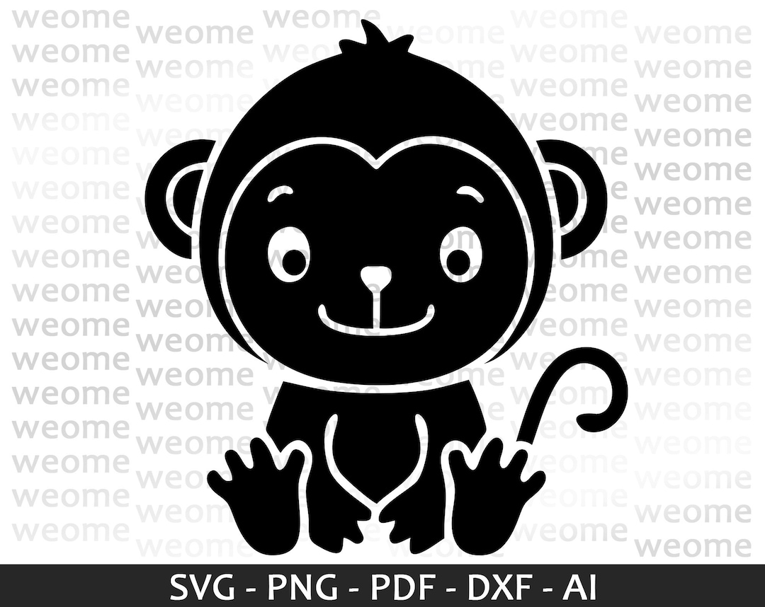 Monkey Svg Download File for Cricut, Laser Cut and Print, Commercial ...
