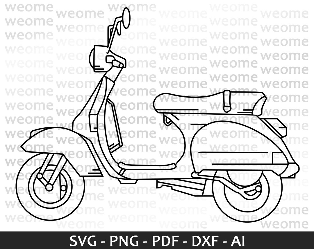 Vespa Scooter Svg Download File for Cricut, Laser Cut and Print ...