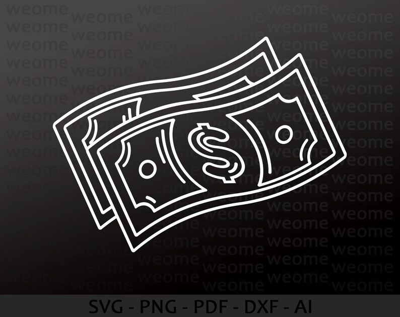 Banknote Svg Download for Cricut, Laser Cut, Silhouette, Glow Forge and ...