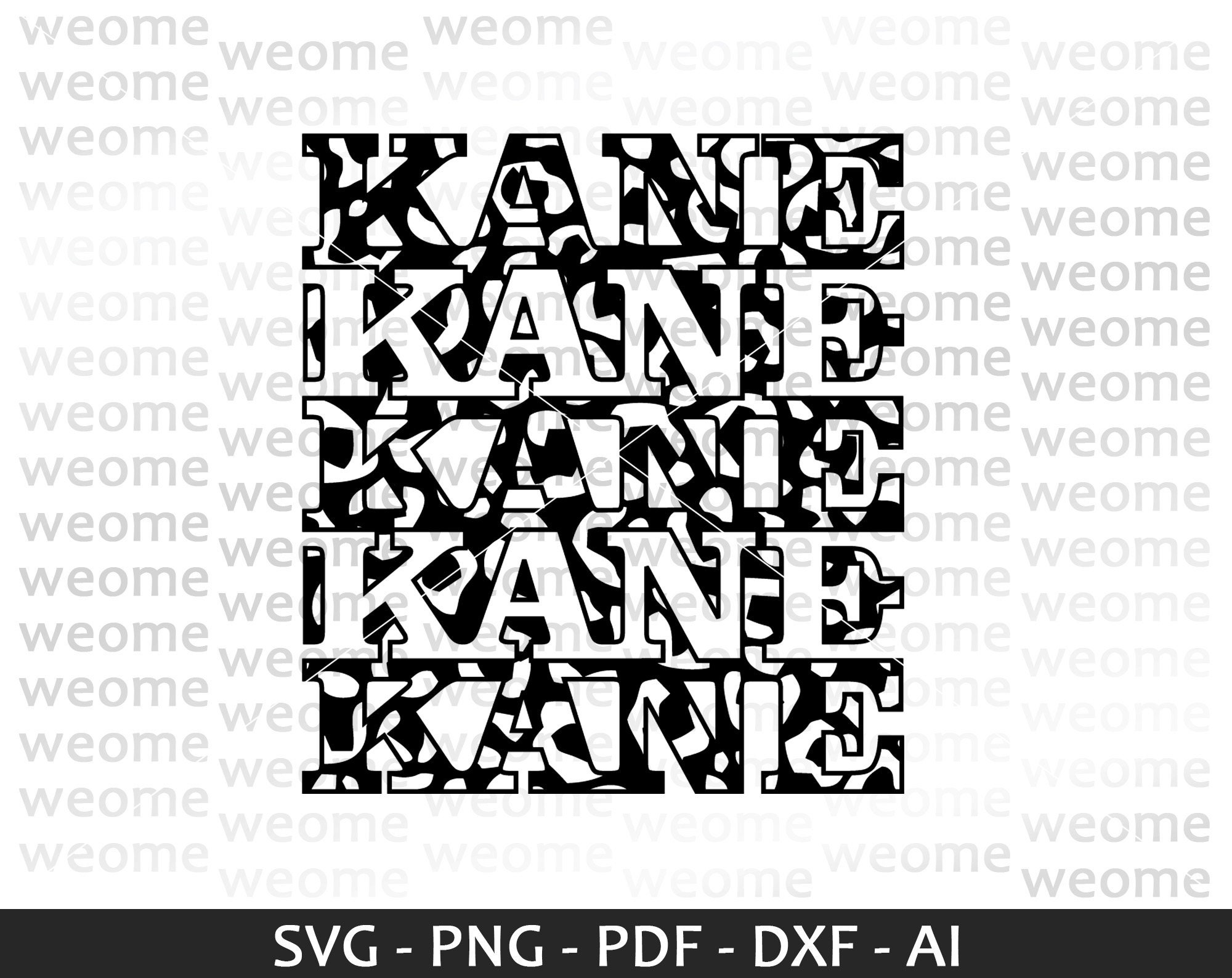 Kane Svg Download File for Cricut, Laser Cut and Print, Commercial Use ...