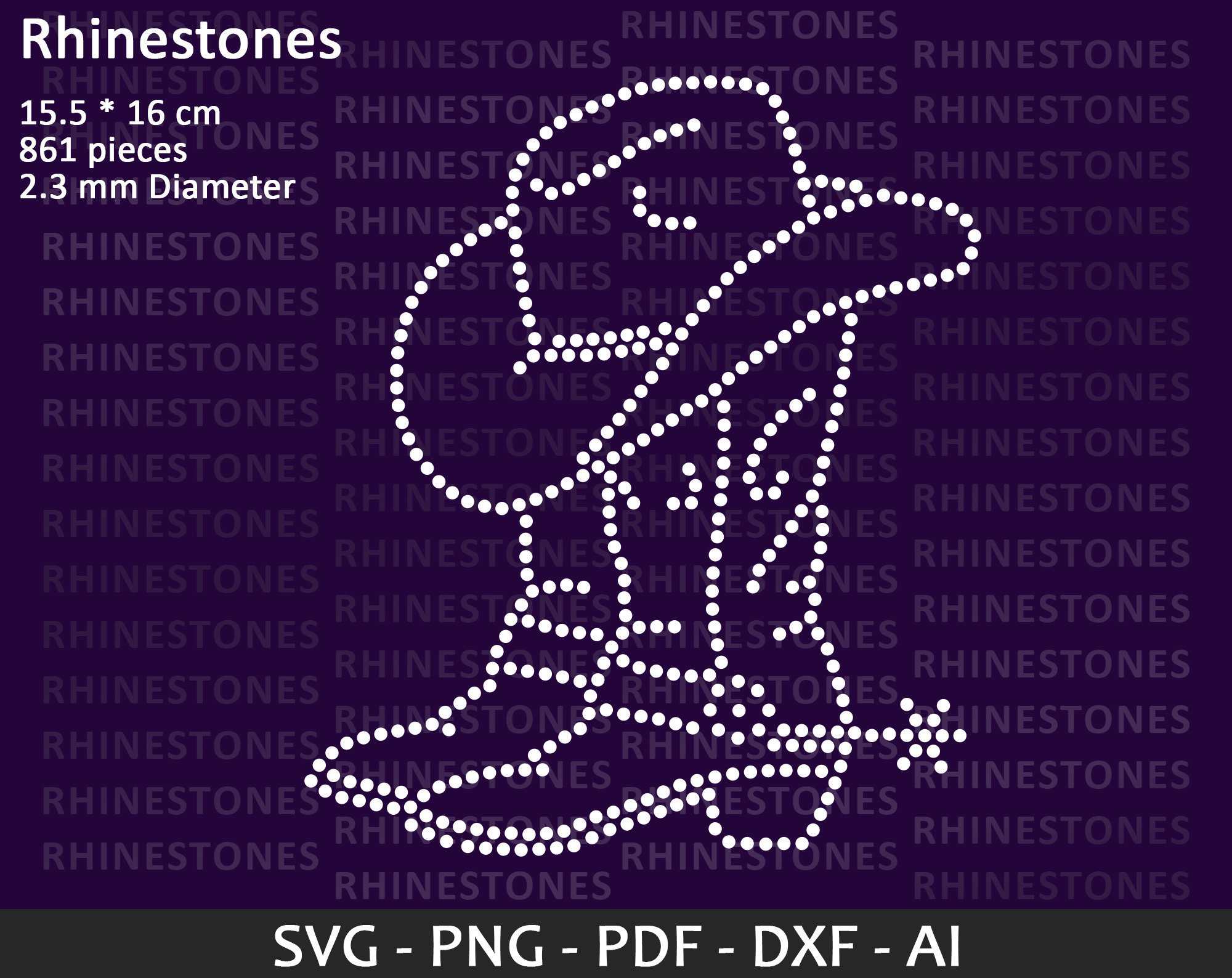 Rhinestones Template Cowboy Boots and Hat - Etsy