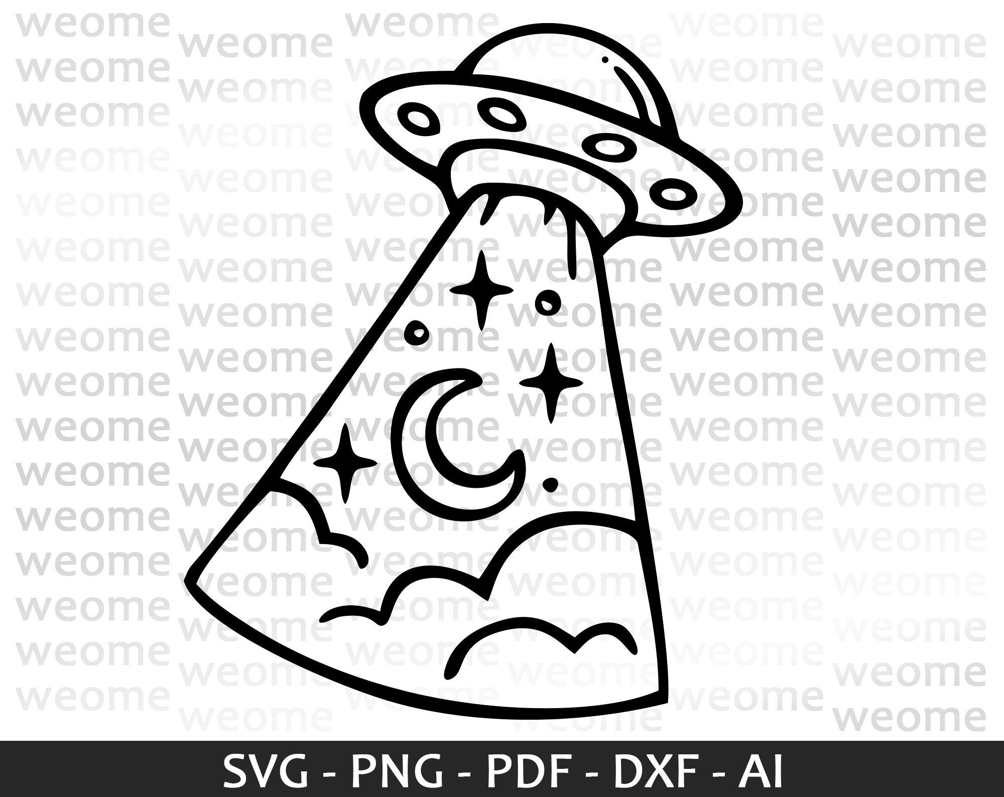 Ufo Alien Svg Download File for Cricut, Laser Cut and Print, Commercial ...