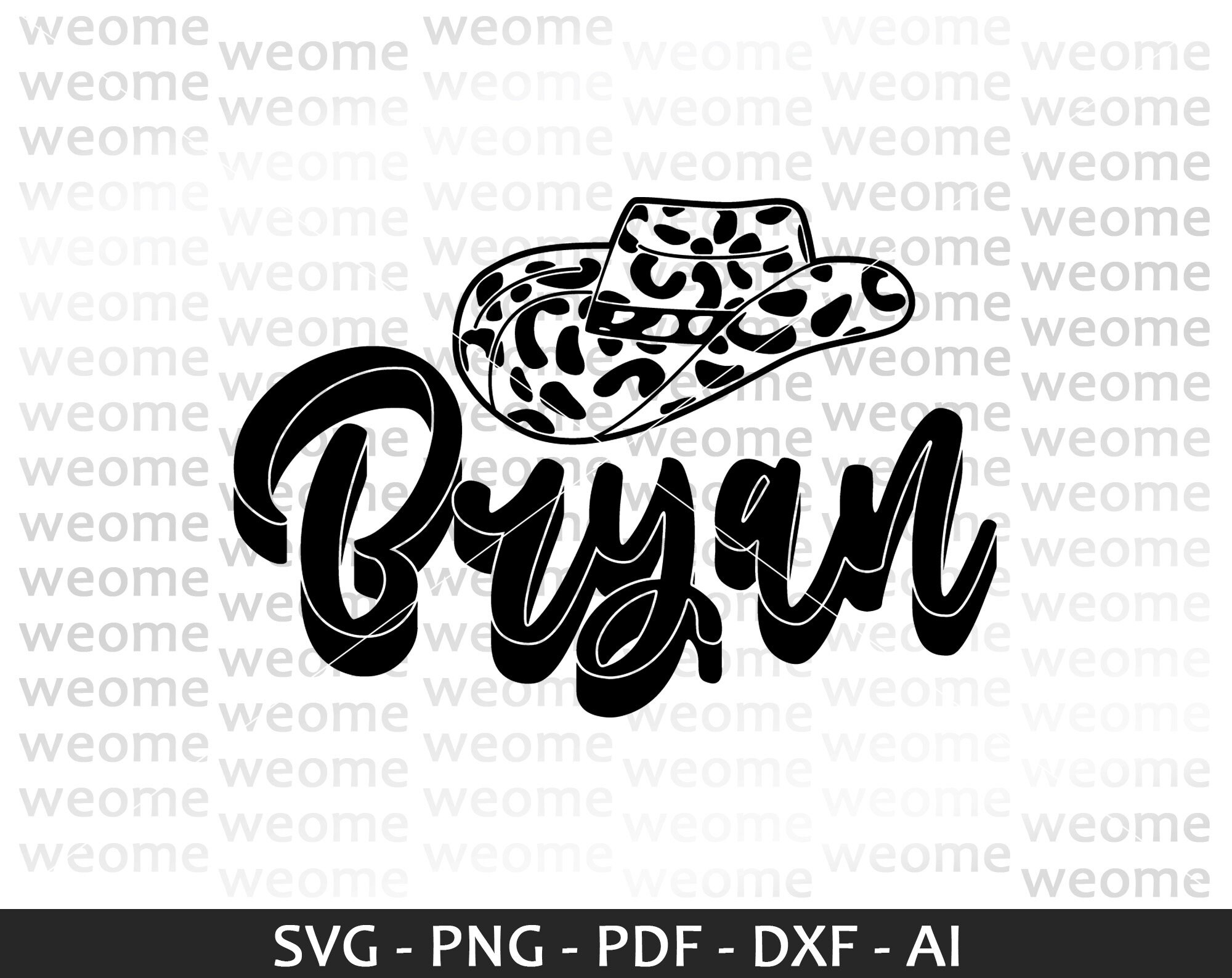Bryan Svg Download File for Cricut, Laser Cut and Print, Commercial Use ...
