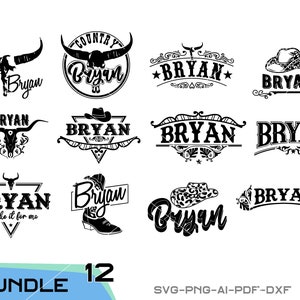 Bryan Bundle Svg Download File for Cricut, Laser Cut and Print ...