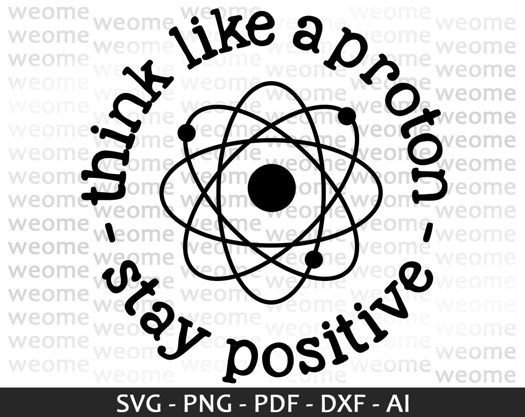Think Like a Proton, Stay Positive Svg Download File for Cricut, Laser ...