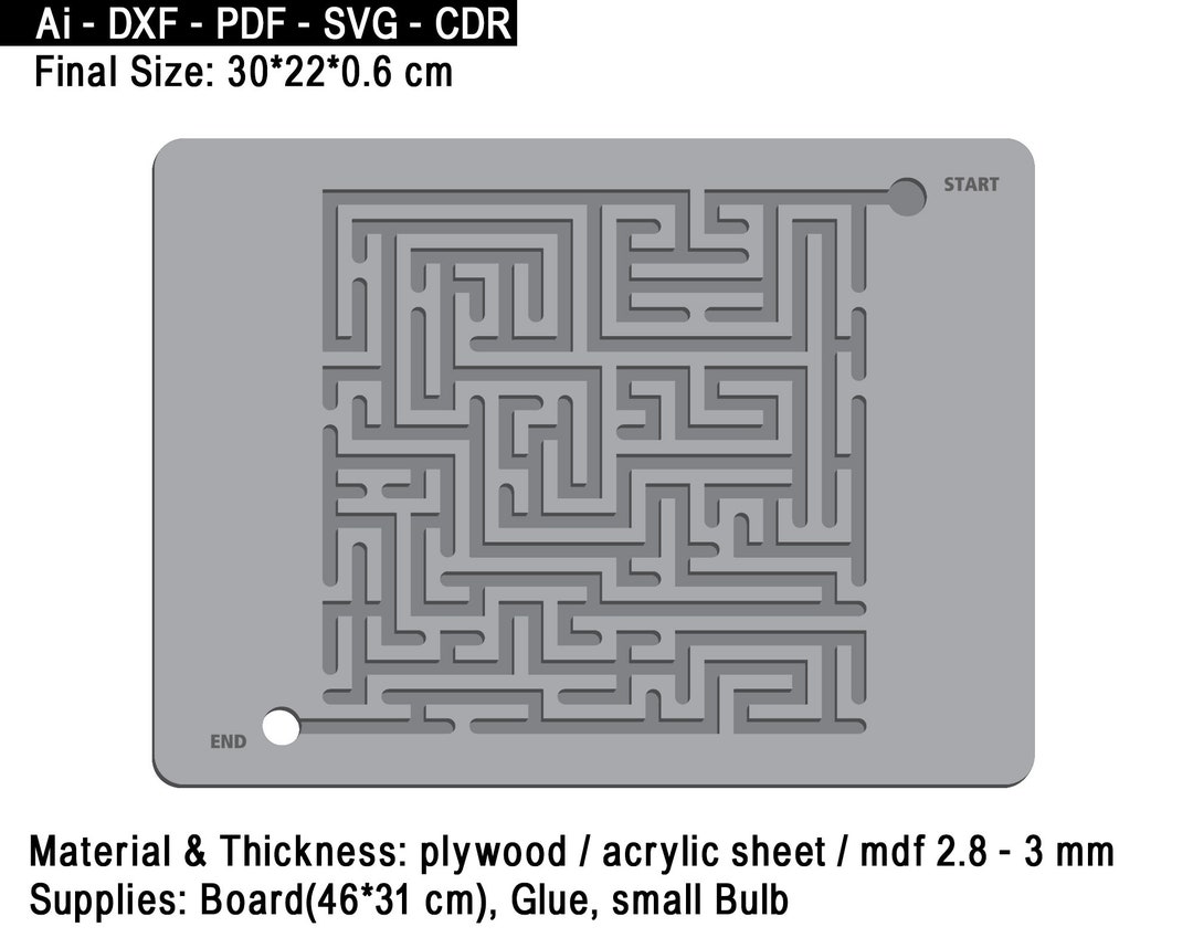 Maze Svg Download File for Cutting - Etsy