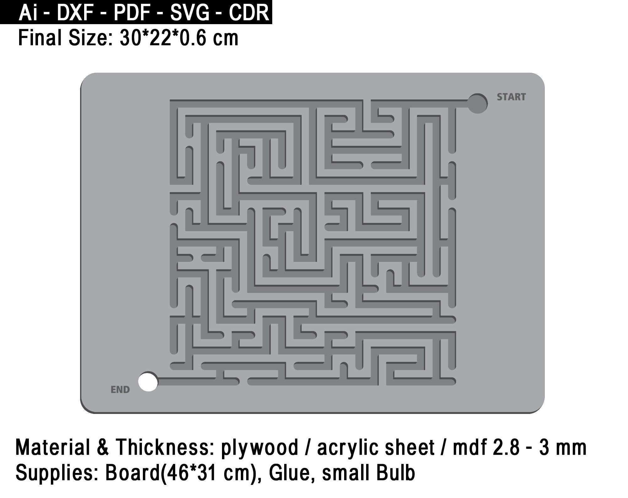 Maze Svg Download File for Cutting - Etsy