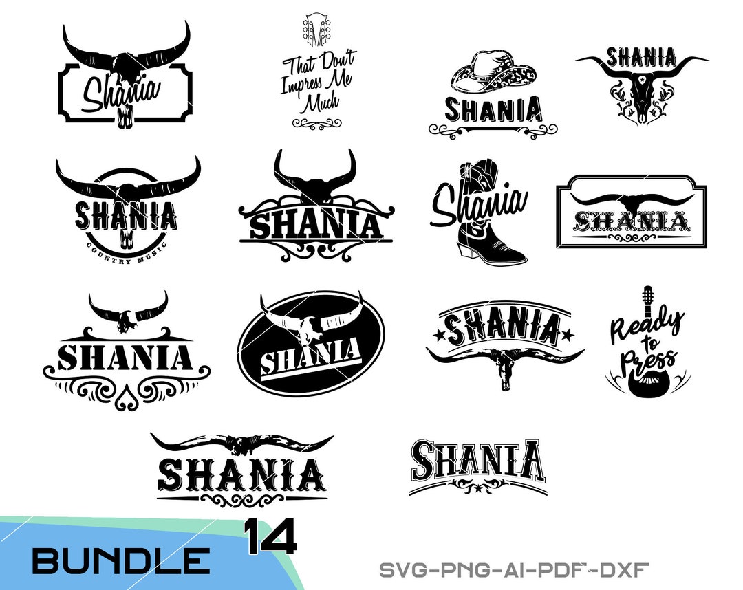 Shania Bundle Svg Download File for Cricut, Laser Cut and Print ...