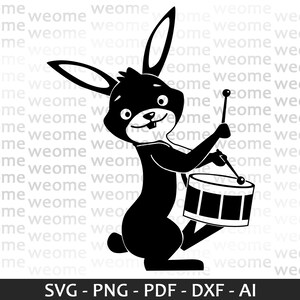 Drummer Rabbit Svg Download File for Cricut, Laser Cut and Print ...