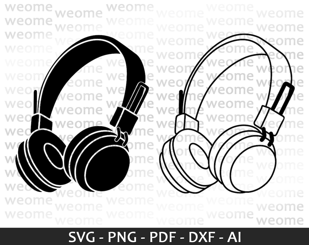 Headphone Svg Download File for Cricut, Laser Cut and Print, Commercial ...
