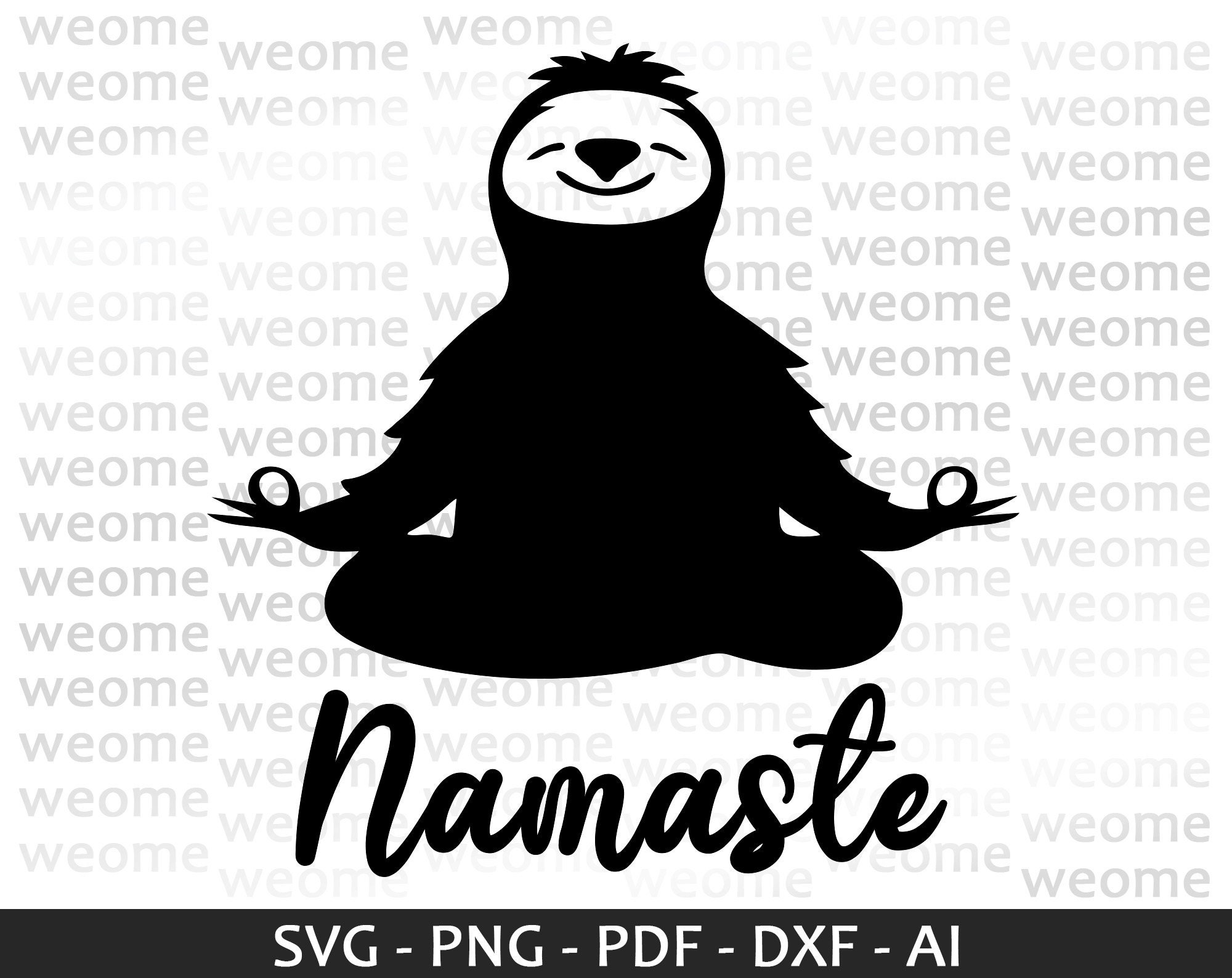 Namaste Sloth Svg Download File for Cricut Laser Cut and - Etsy