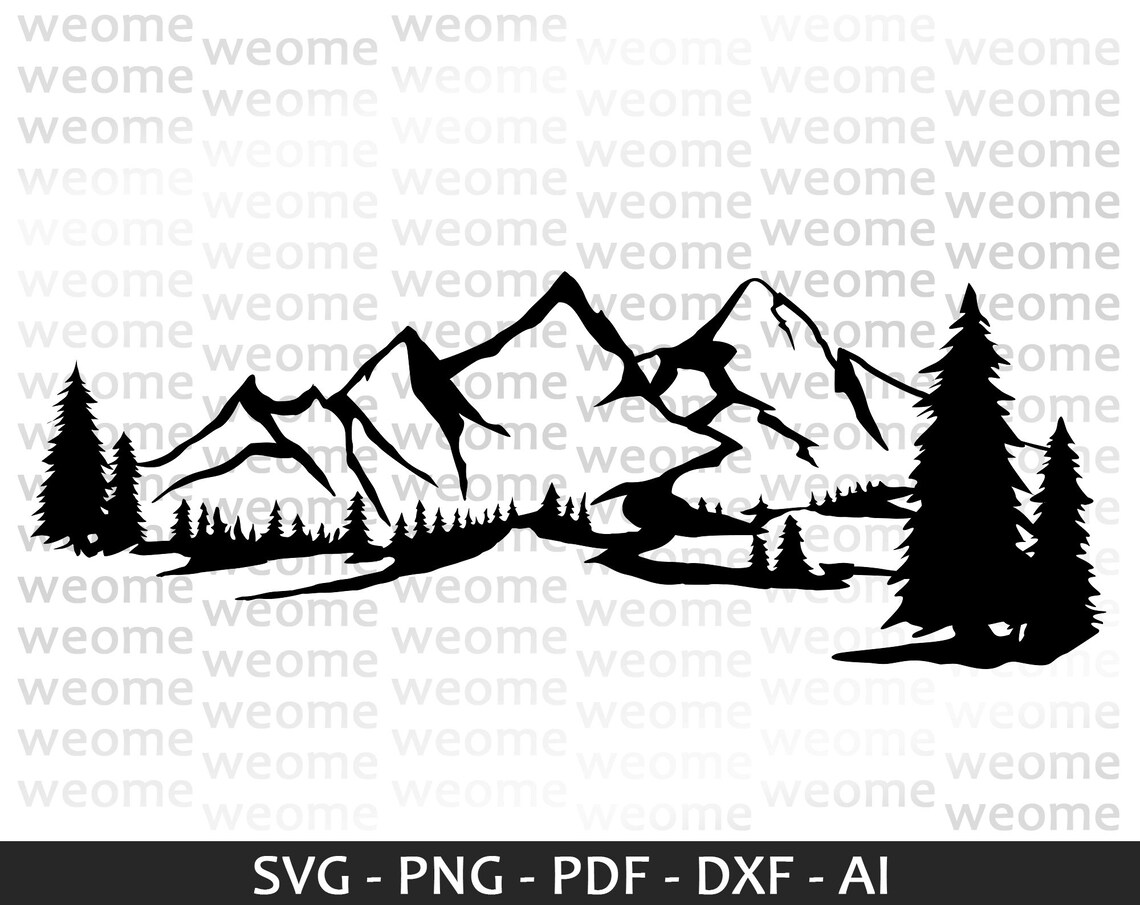 Mountain Svg Download File for Cricut, Laser Cut and Print, Commercial ...