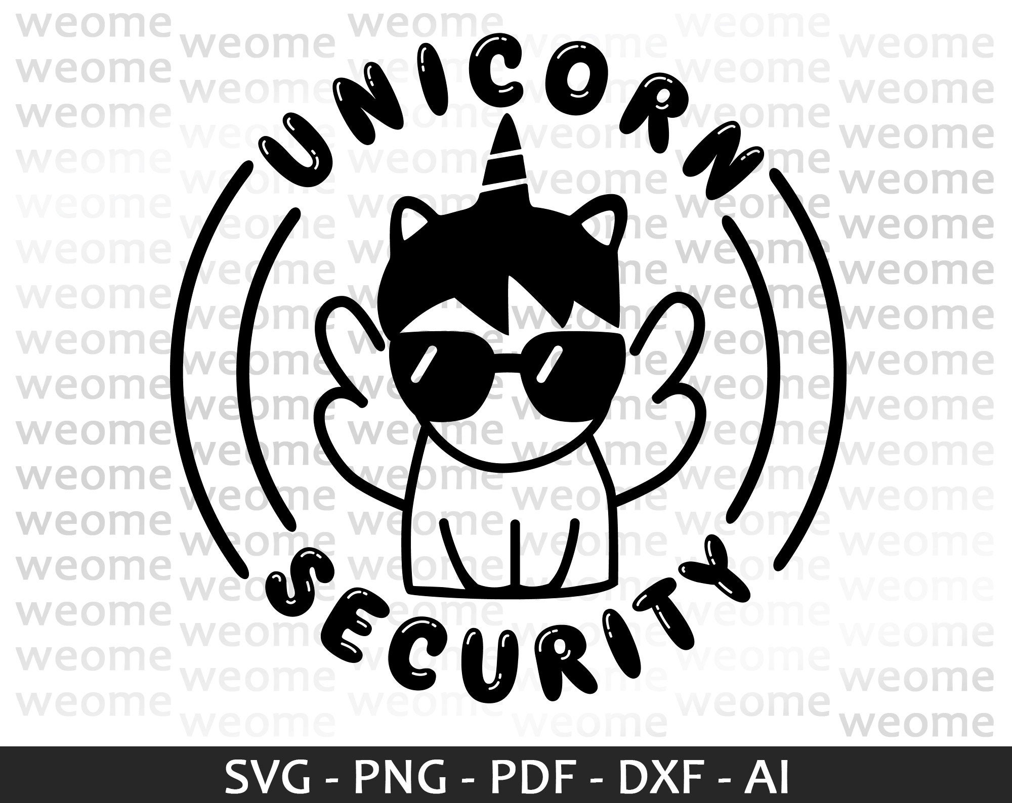 Unicorn Security Svg Download File for Cricut, Laser Cut and Print, Commercial Use - Etsy