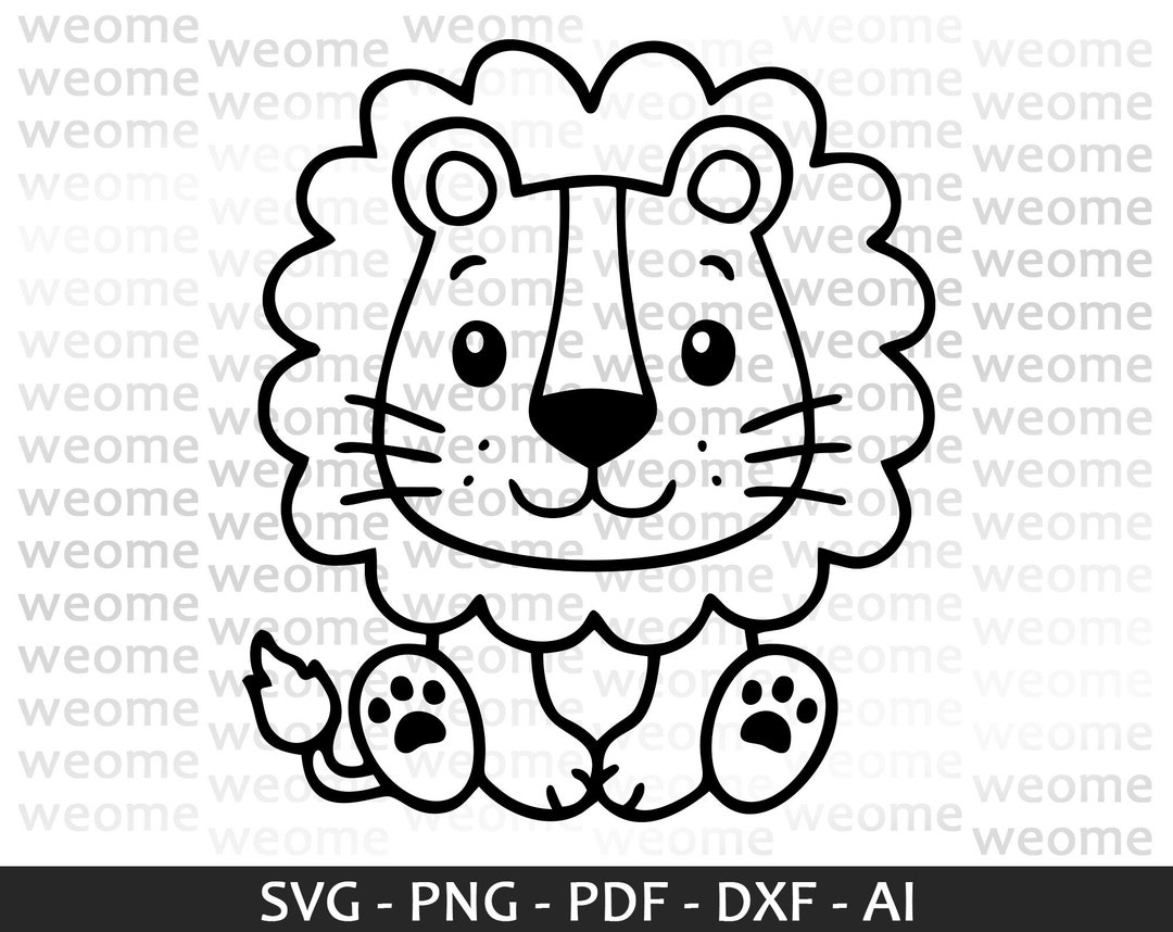 Little Lion Svg Download File for Cricut Laser Cut and Print - Etsy