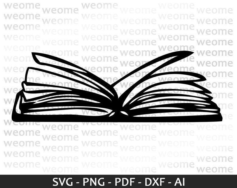 Open Book Svg Download File for Cricut, Laser Cut and Print, Commercial ...