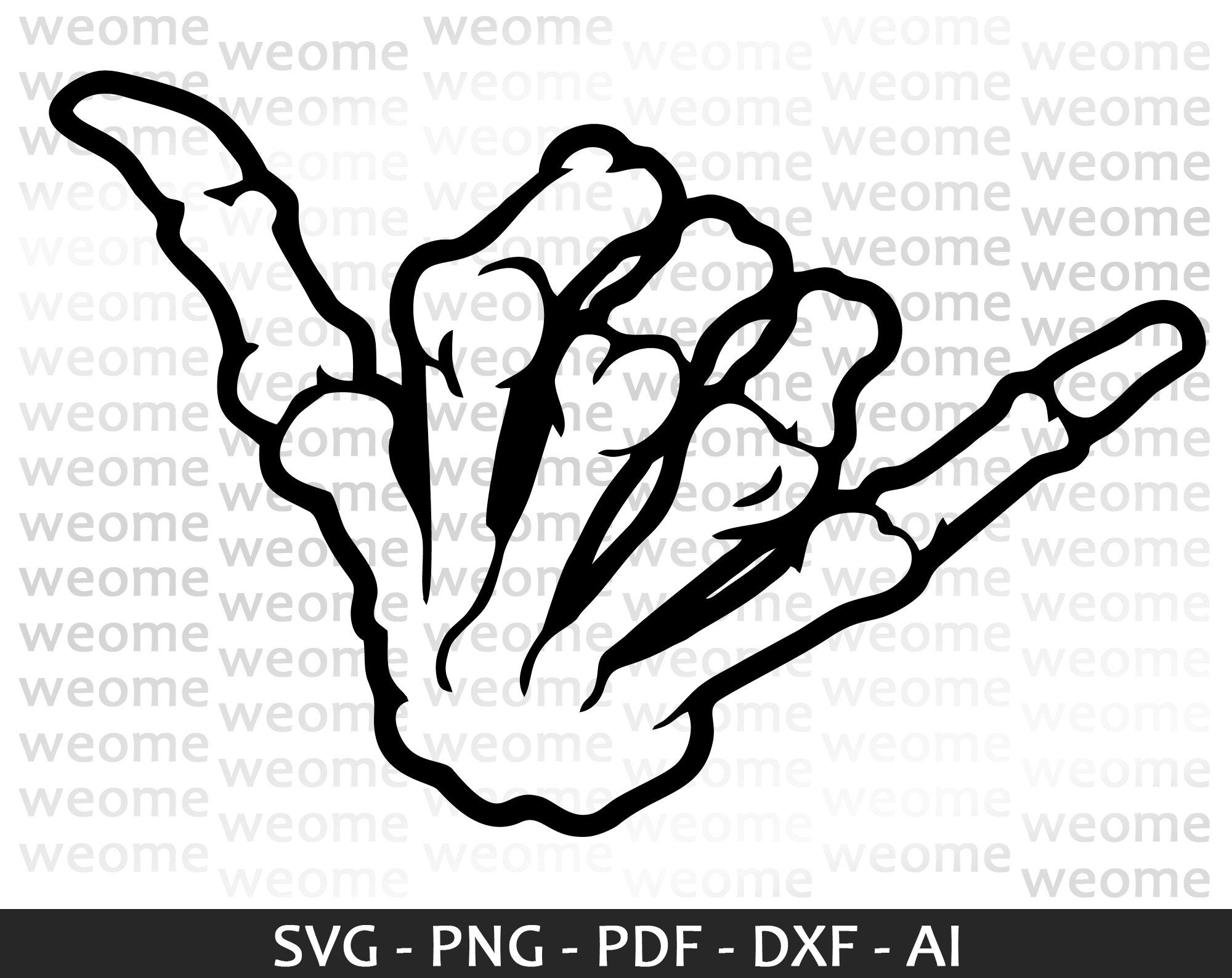 Shaka Bone Svg Download File for Cricut Laser Cut and Print - Etsy