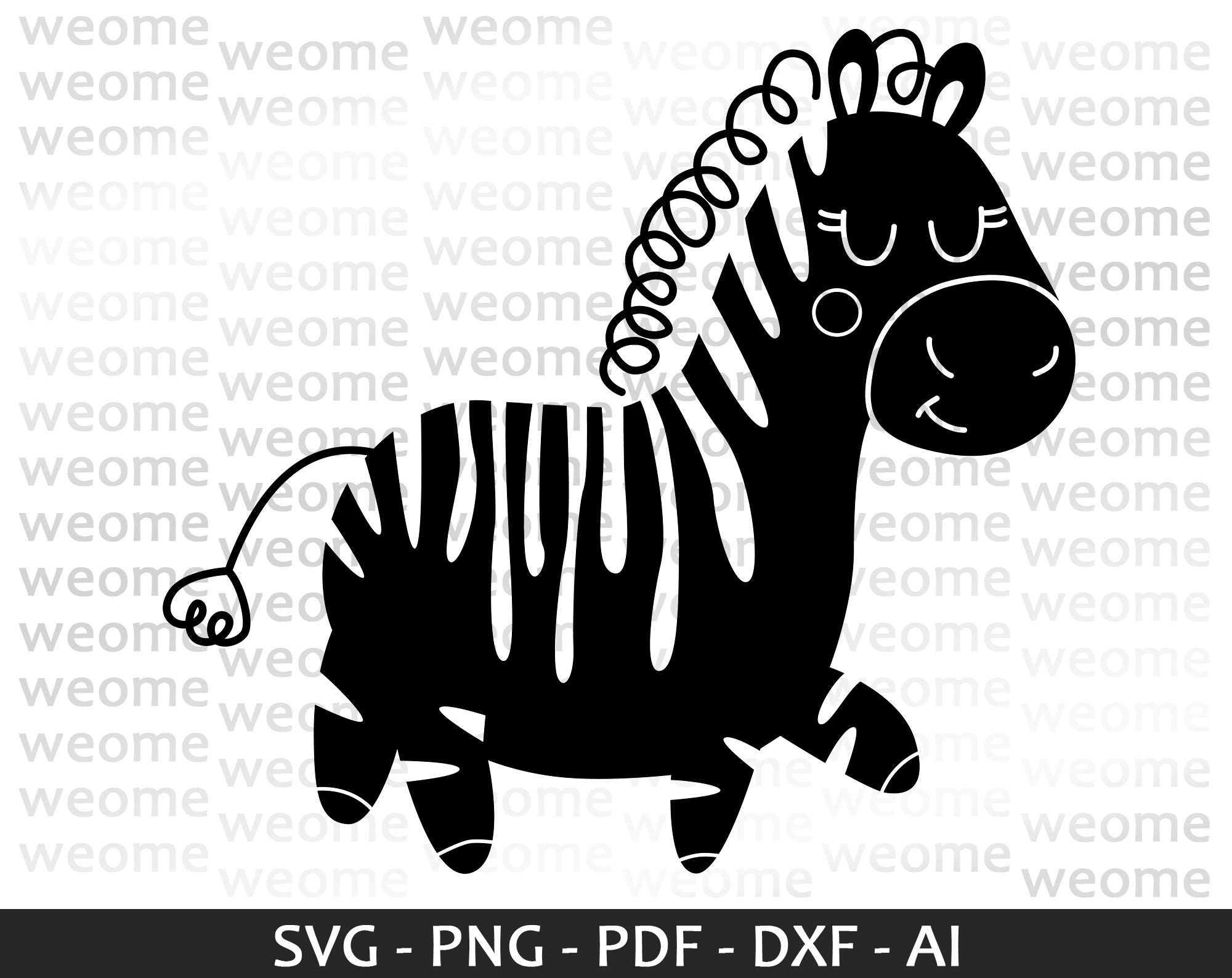 Happy Zebra Svg Download File for Cricut, Laser Cut and Print ...