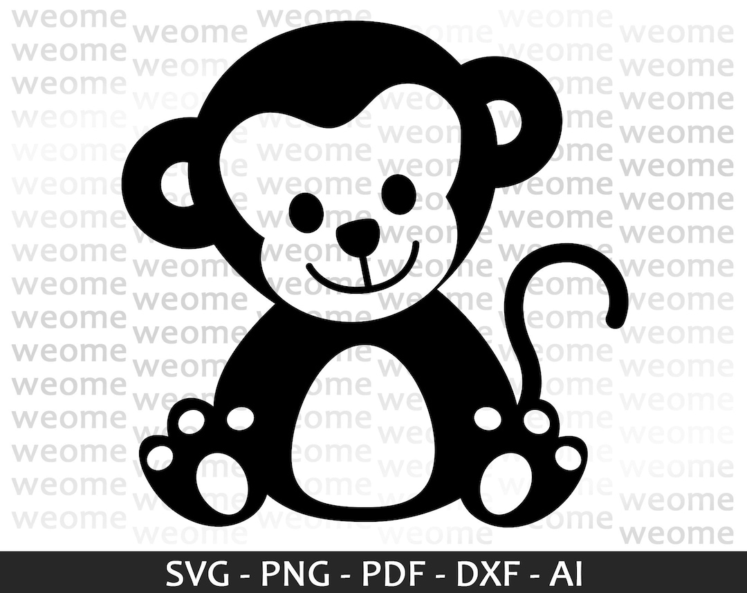 Monkey Svg Download File for Cricut, Laser Cut and Print, Commercial ...