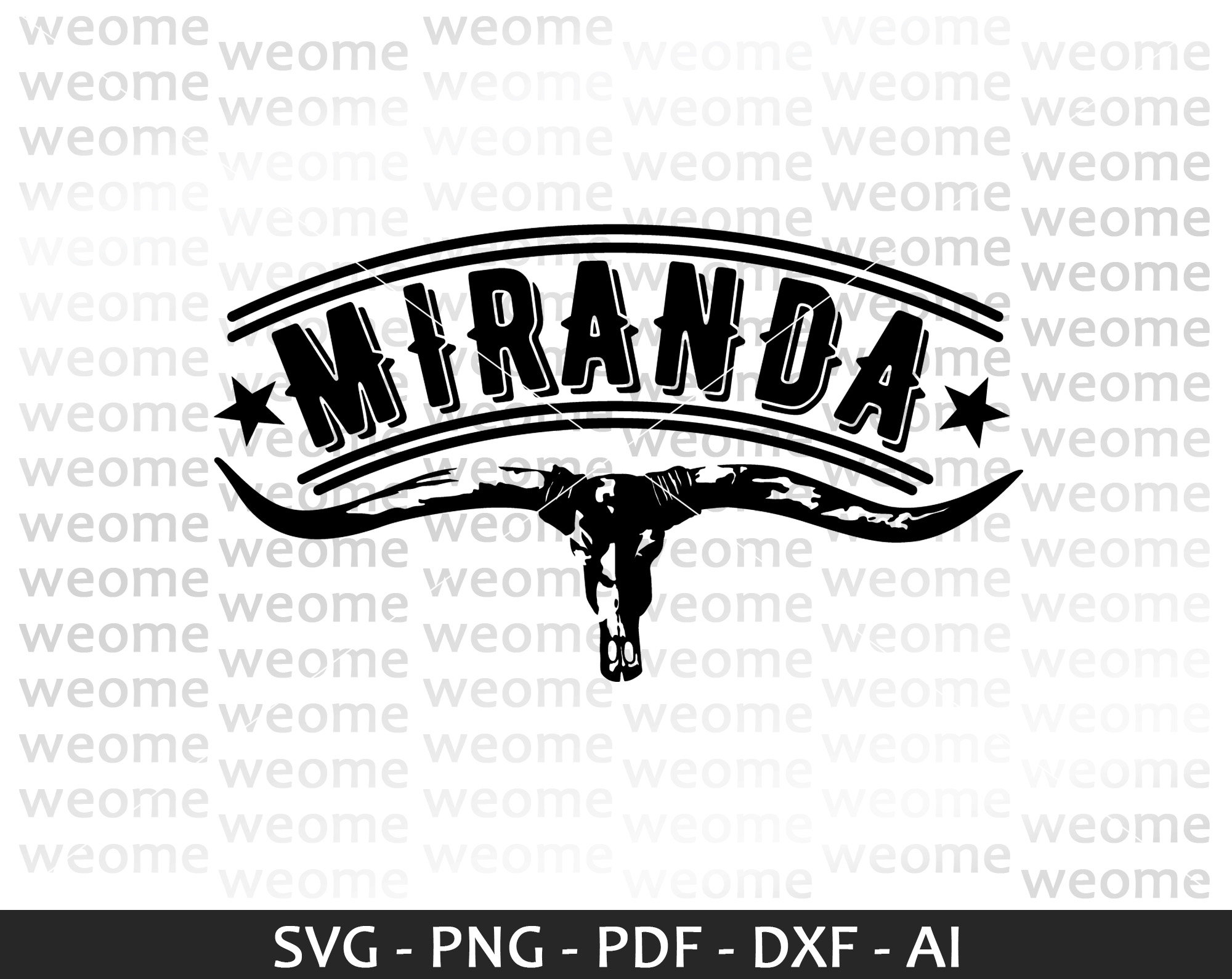 Miranda Svg Download File for Cricut, Laser Cut and Print, Commercial ...