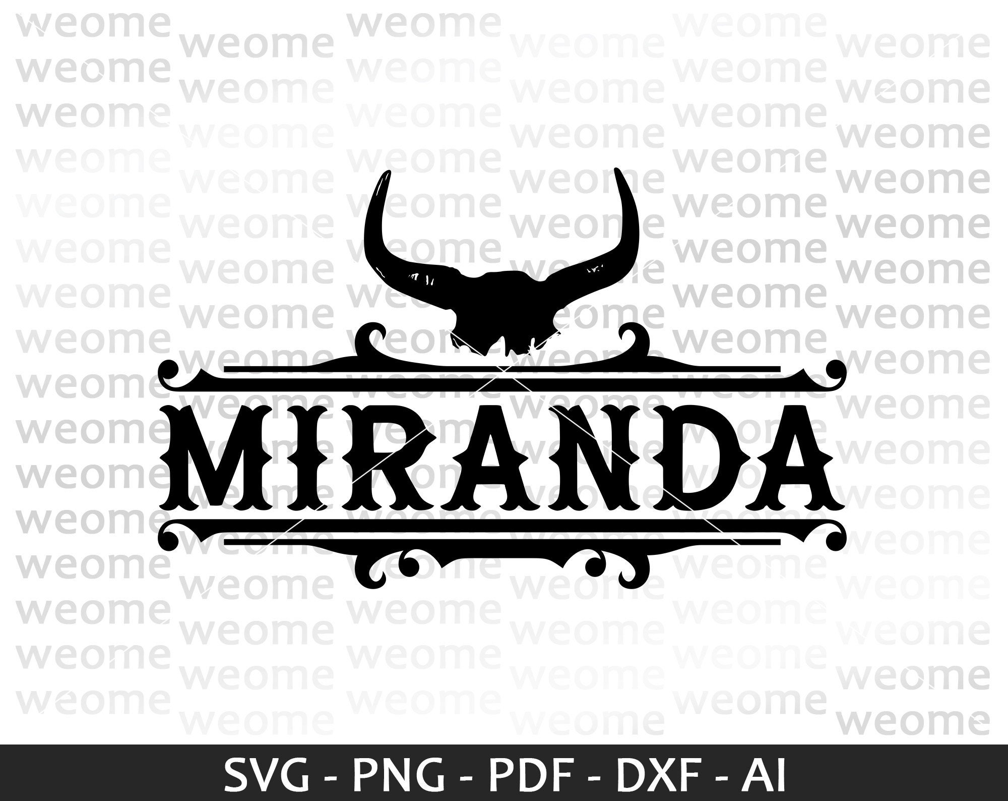 Miranda Svg Download File for Cricut, Laser Cut and Print, Commercial ...