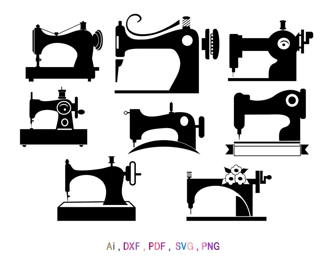 Sewing Machine Bundle Svg Download for Cricut, Laser Cut, Silhouette ...