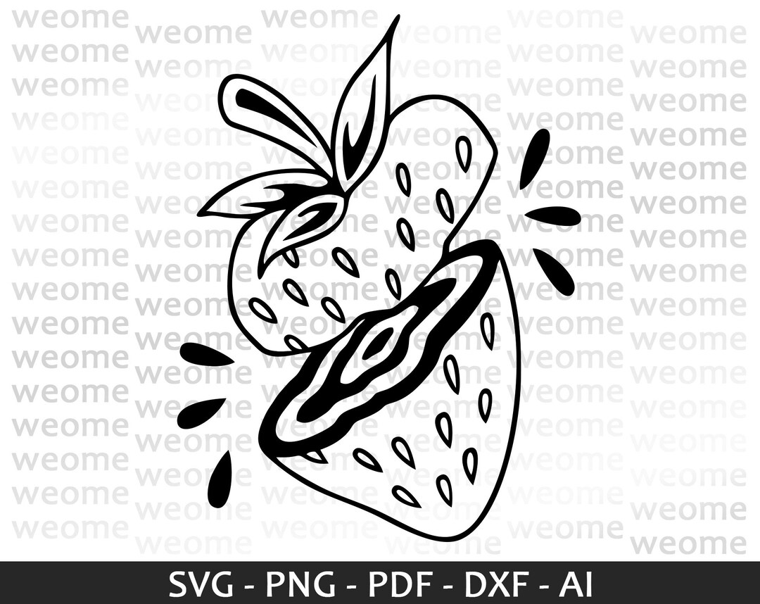 Sliced Strawberry Svg Download File for Cricut, Laser Cut and Print ...