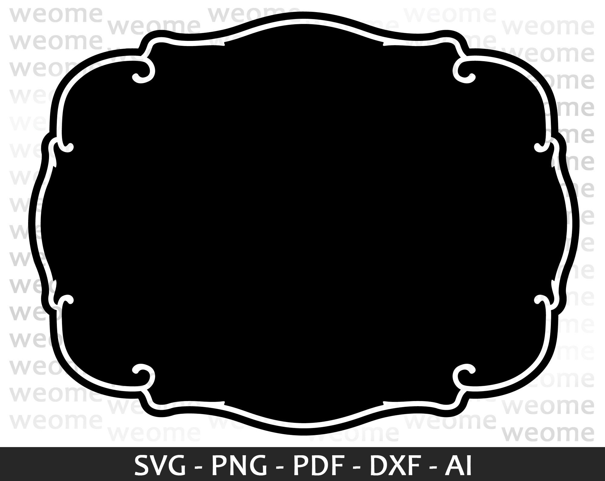 Classic Text Box Svg Download File for Cricut, Laser Cut and Print ...