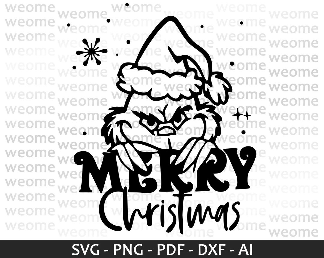 Grinch Merry Christmas Svg Download File for Cricut, Laser Cut and ...
