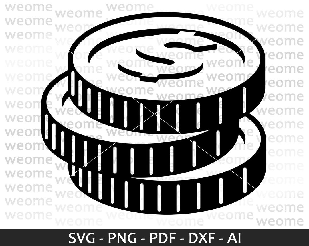 Coins Svg Download for Cricut, Laser Cut, Silhouette, Glow Forge and ...