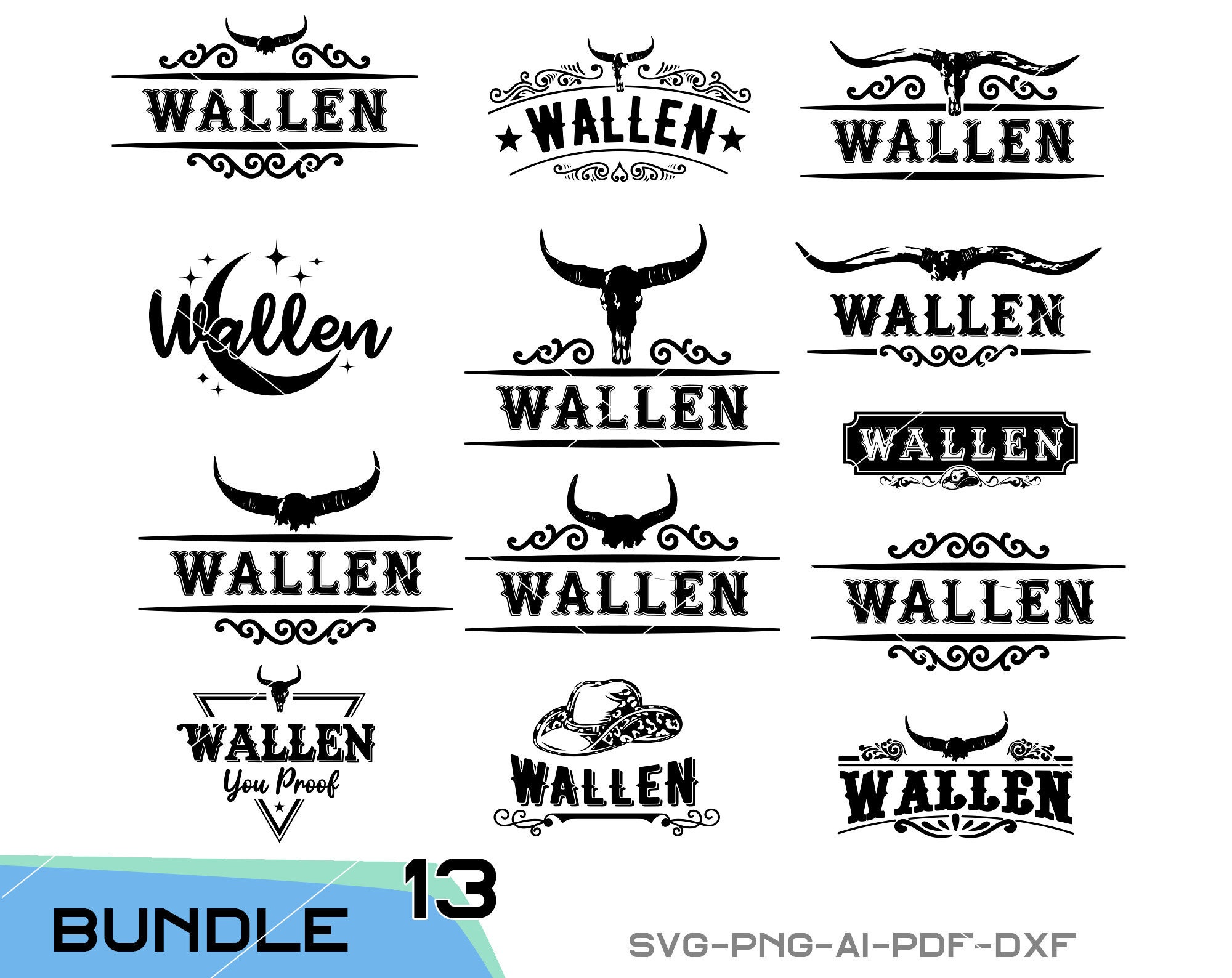 Wallen Bundle Svg Download File for Cricut, Laser Cut and Print ...