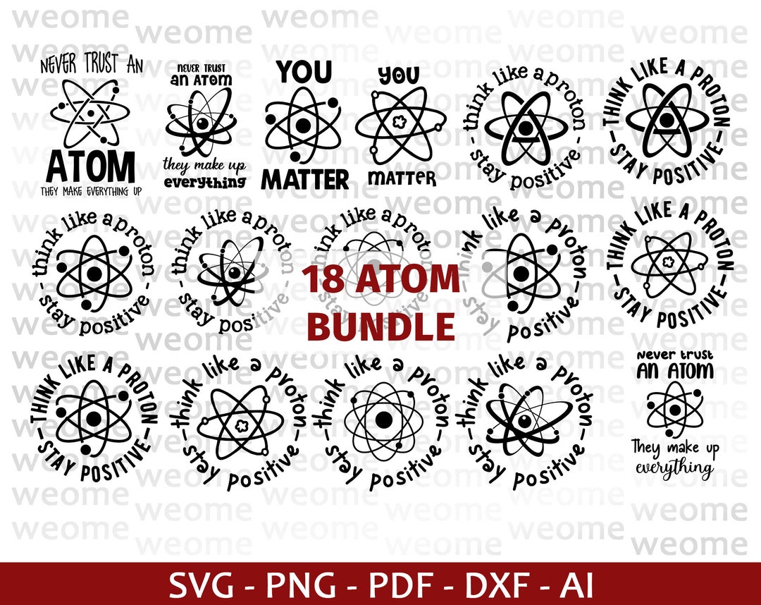 Atom Proton Bundle Svg Download File for Cricut, Laser Cut and Print ...