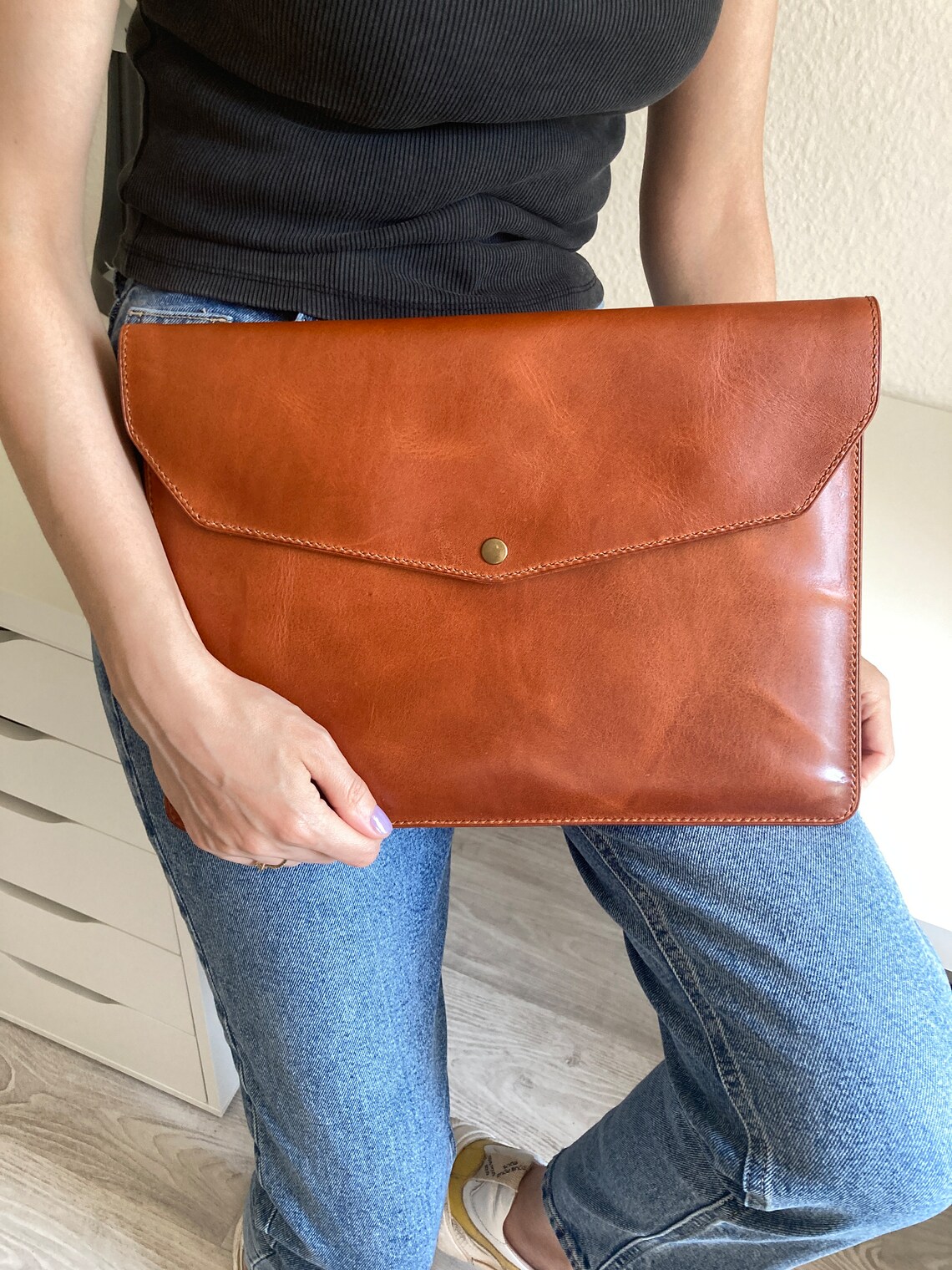 Leather Document Folder File Folder Portfolio Folder Bag for - Etsy