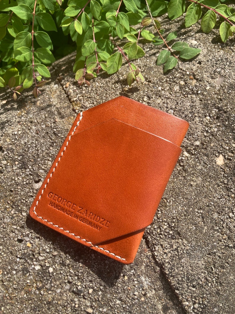 Leather Bifold Small Wallet Slim Bifold Vegetable Tanned Gift - Etsy