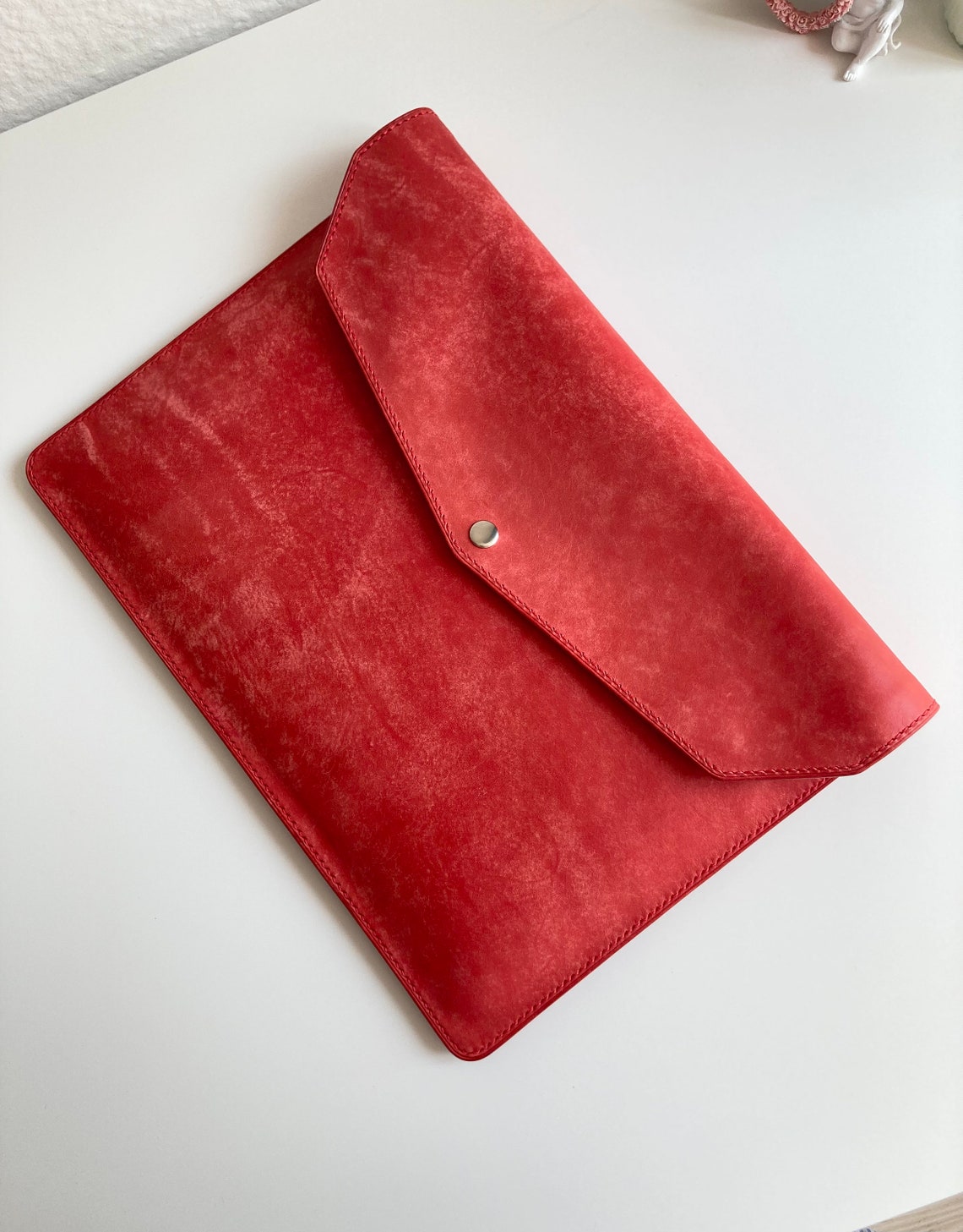Handmade Italian Leather Document Folder: Red A4 Portfolio - Etsy