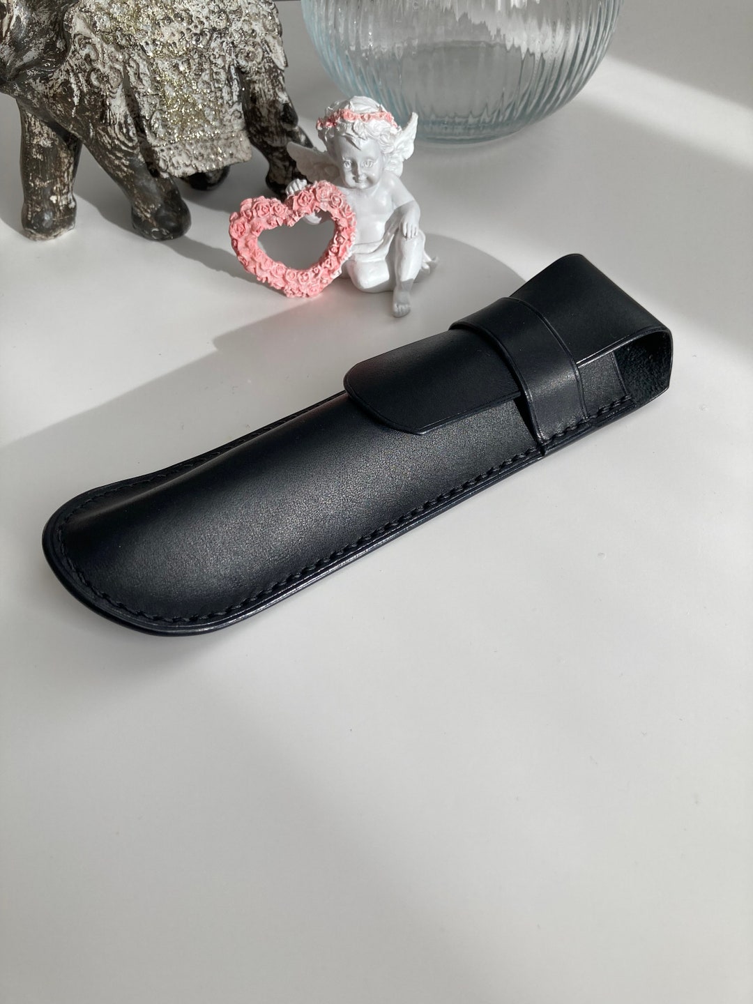 Hand Stitched Leather Two Pen Case: Italian Vegetable-tanned - Etsy