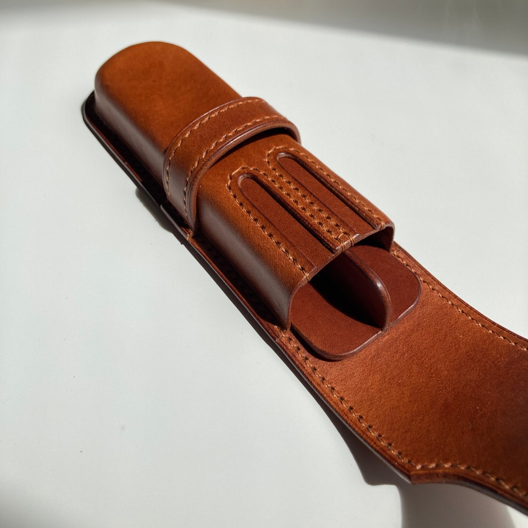 Handmade Leather Pen Case for Two Pens,fountain Pen Case, Leather Pen ...