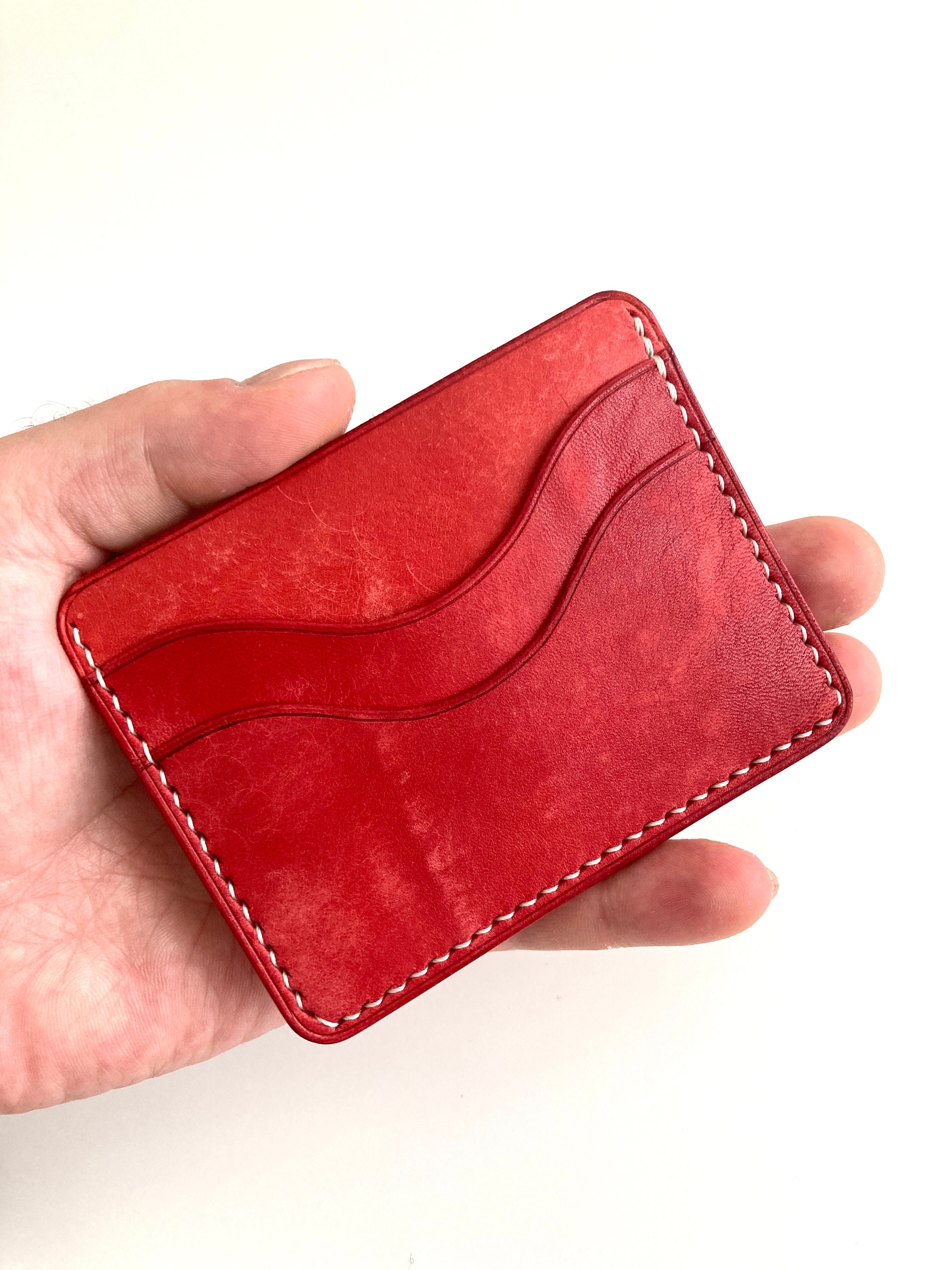Card Holder Small Wallet Slim Bifold Vegetable Tanned Gift for ...