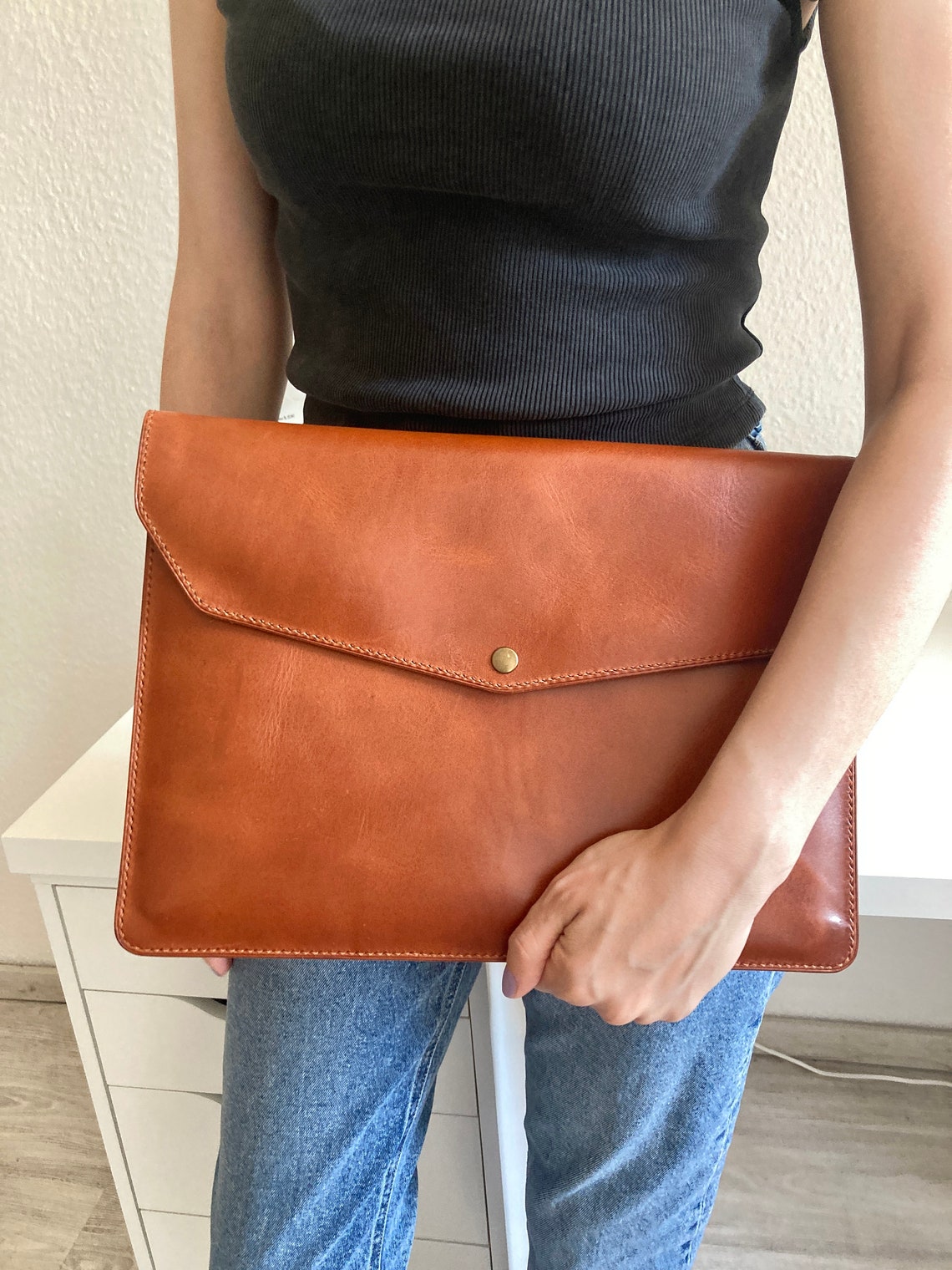 Leather Document Folder File Folder Portfolio Folder Bag for - Etsy