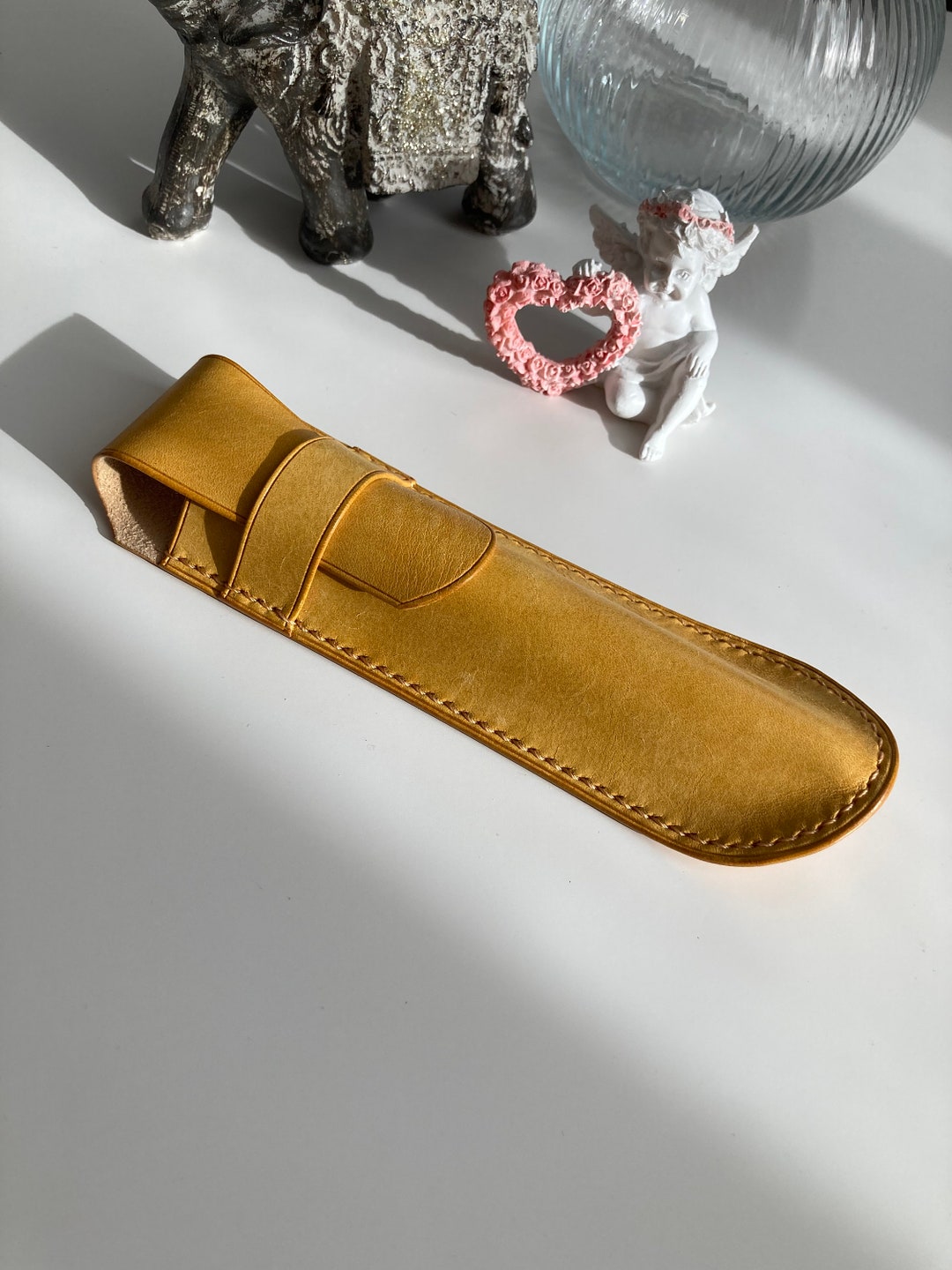 Custom Leather Pen Sleeve, Handmade, Pen Case, Pen Holder, Fountain Pen ...