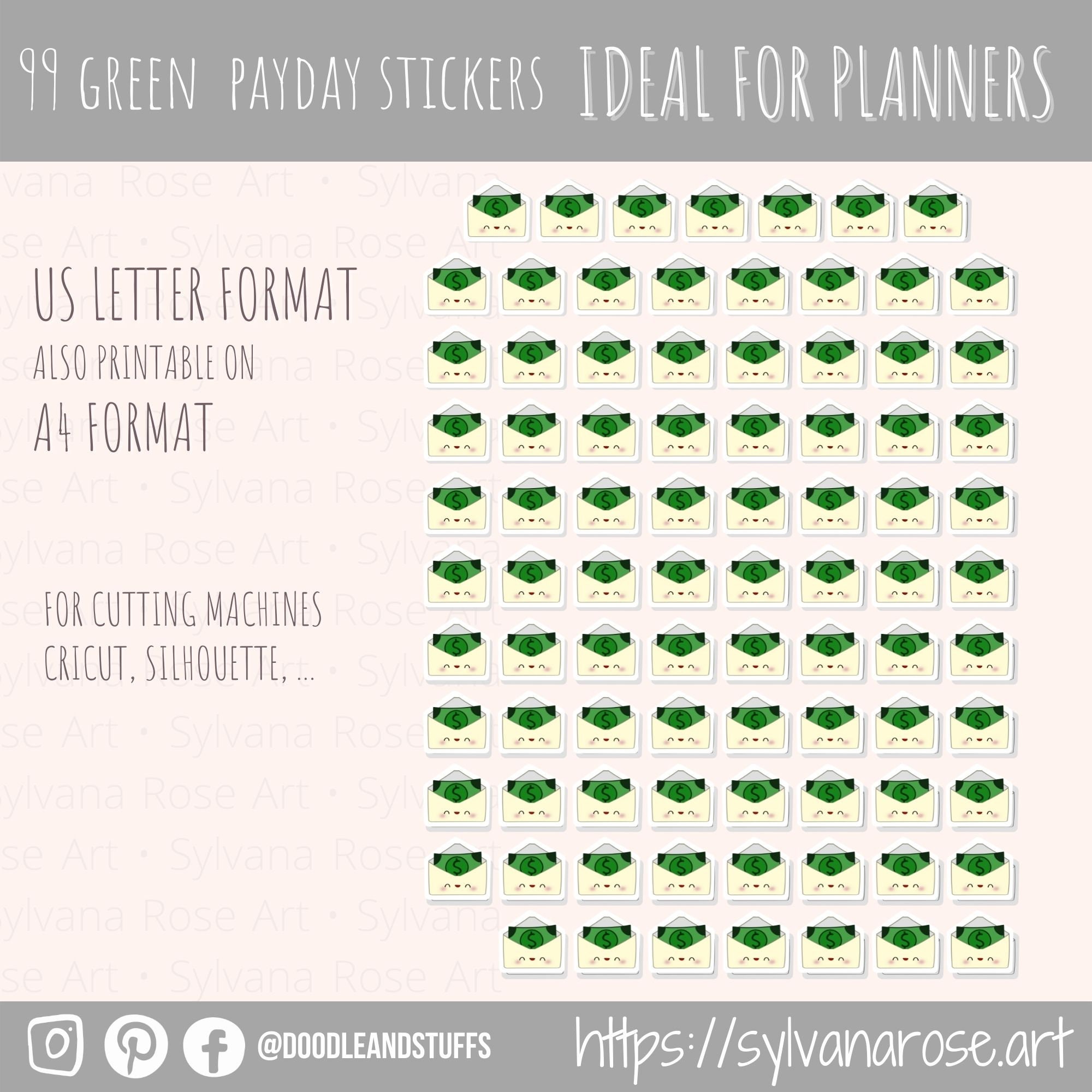 Payday Sticker Printable Cute Paycheck Stickers Printable - Etsy