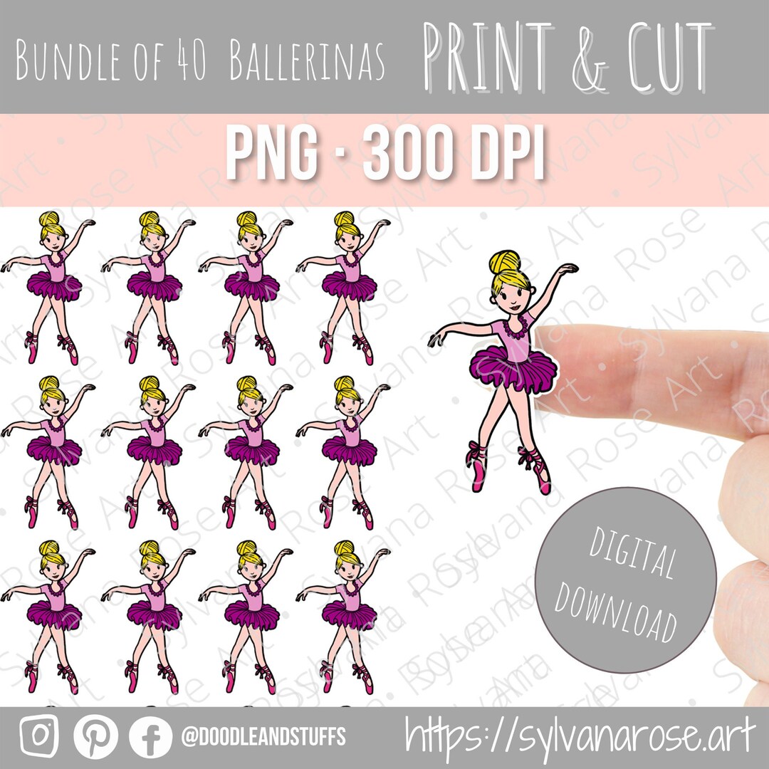 Ballerina PNG Printable Stickers Ballet Stickers - Etsy