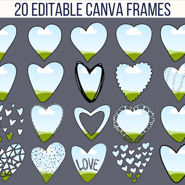 Canva Heart Frame - Etsy UK