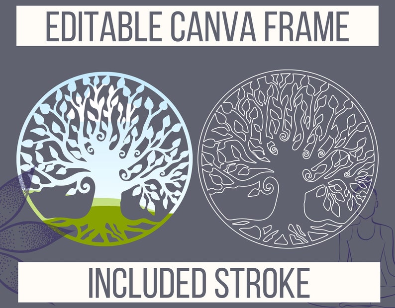 Canva Editable Frame Template Tree of Life With Changing Color - Etsy