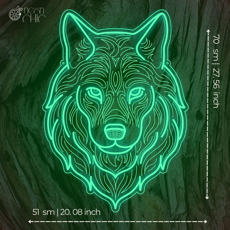 Wolf Boss Neon Sign - LED Wall Art for Office or Barber Shop, Brutal ...